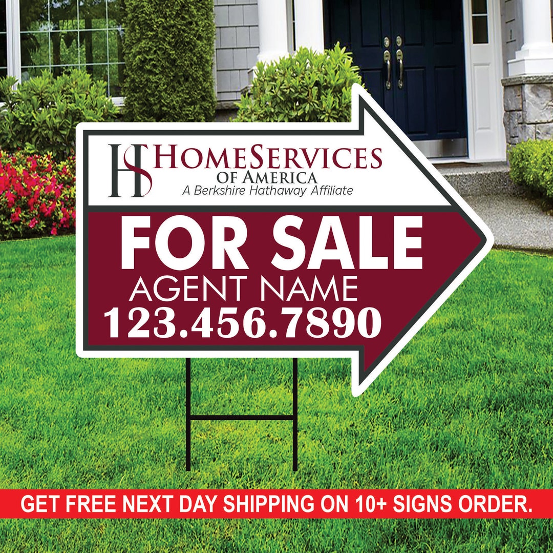 Homeservices for Sale Arrow Shaped Yard Signs 18" X 24", 2 Sided ...