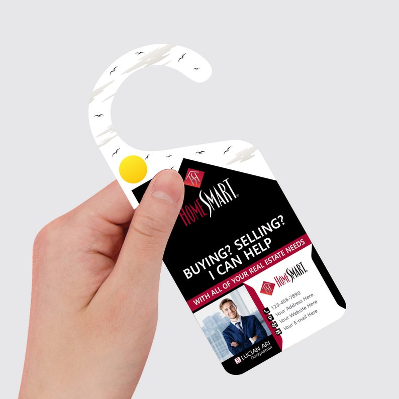 Homesmart Custom Real Estate Door Hanger, Personalized Realtor Doorknob ...