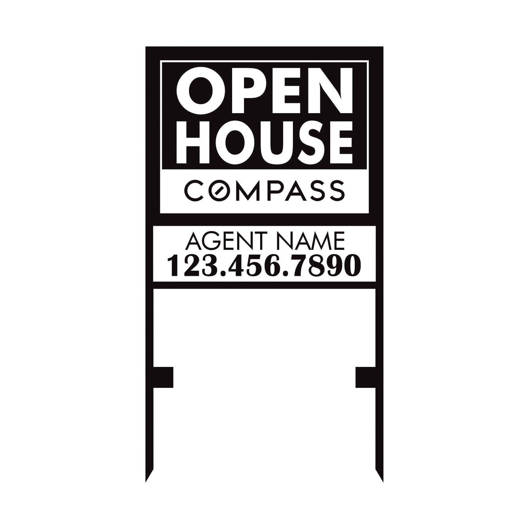 Compass Personalized Open House Real Estate Sign With Metal Frame ...
