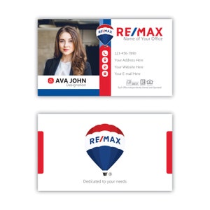 REMAX Custom Real Estate Business Card Two-sided, Customized Real ...