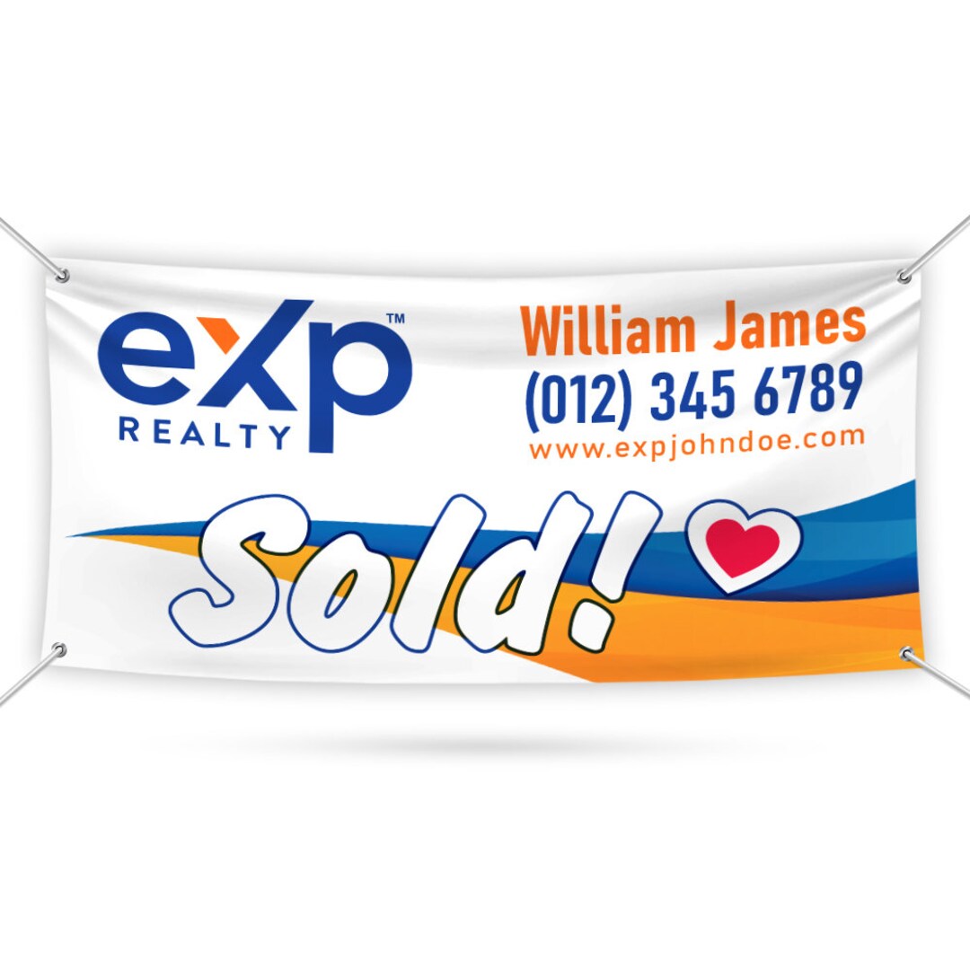 EXP Realty Personalized Real Estate Marketing Banner Sign - 13 Oz ...
