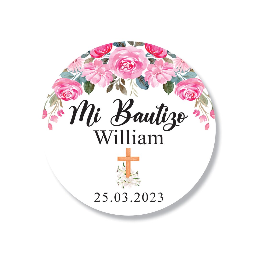 Personalized Baptism Stickers, Custom Mi Bautizo Stickers Mi Bautizo ...