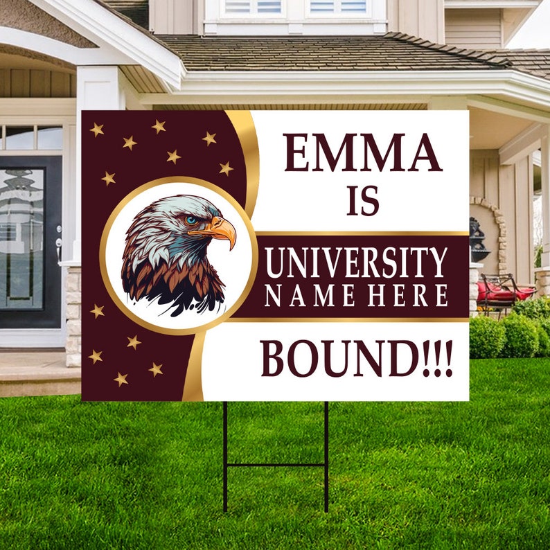 Personalized College Bound Yard Sign College Mascot Sign - Etsy