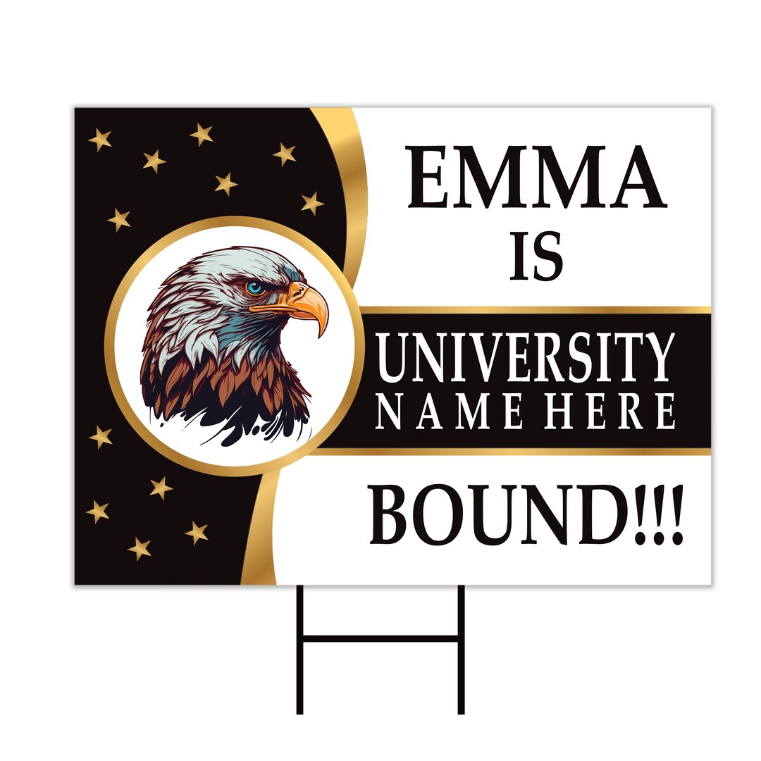 Personalized College Bound Yard Sign, College Mascot Sign, Custom ...