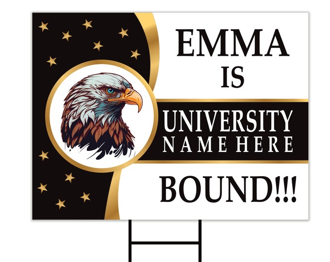 Personalized College Bound Future Yard Sign, College Logo Sign, Custom ...