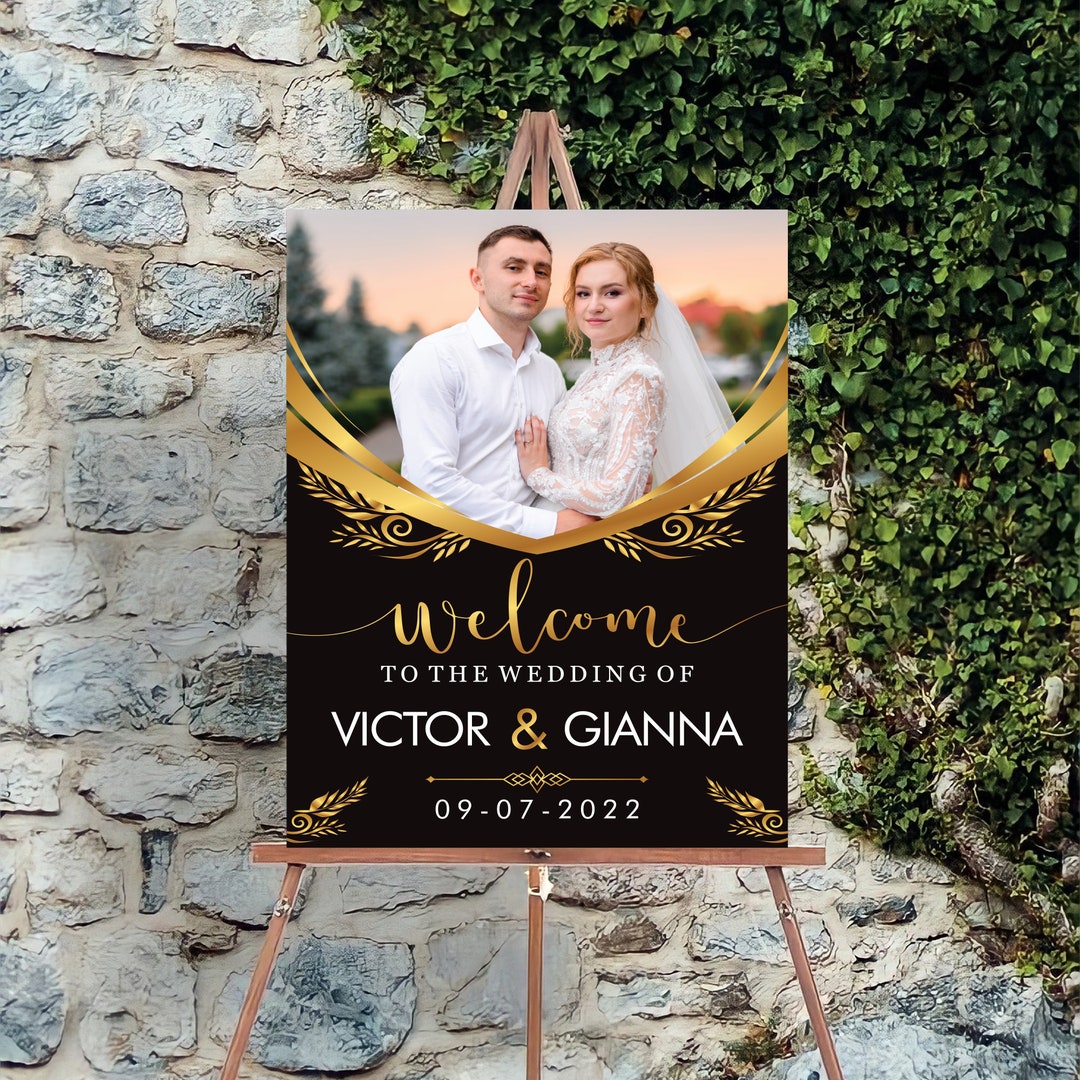 Custom Photo Wedding Sign Printable, Personalized Wedding Welcome Sign ...