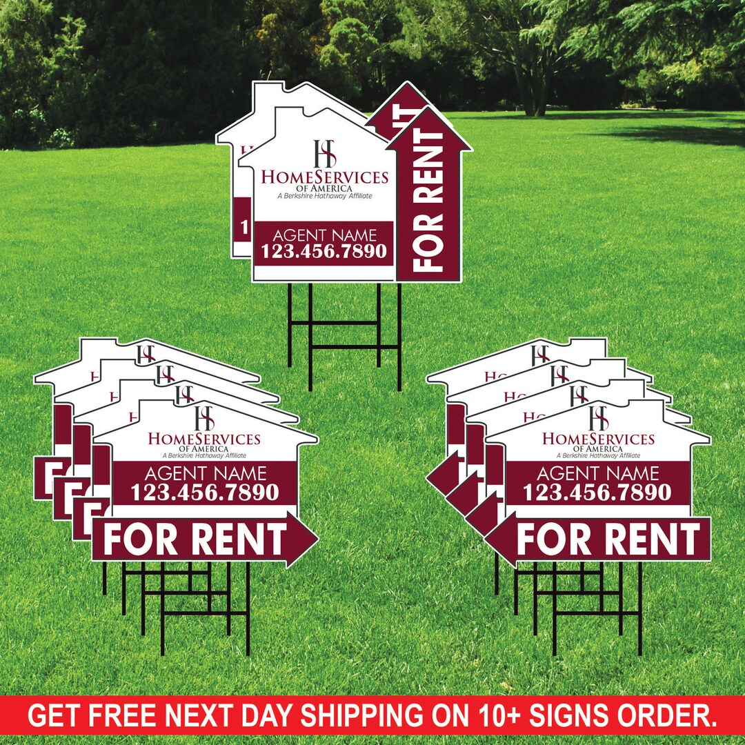 10 Pack Homeservices Custom for Rent Arrow Yard Sign, 2 Sided Add Your ...
