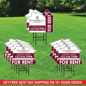 10 Pack Homeservices Custom for Rent Arrow Yard Sign, 2 Sided Add Your ...
