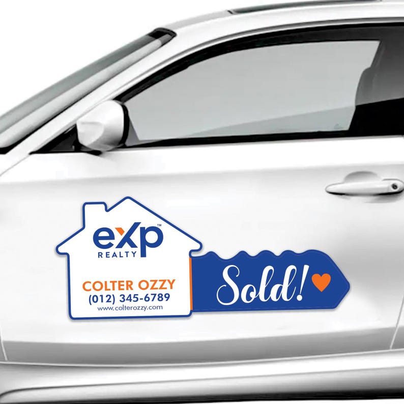 EXP Realty Personalized Real Estate Key Car Magnet - Realtor Marketing ...