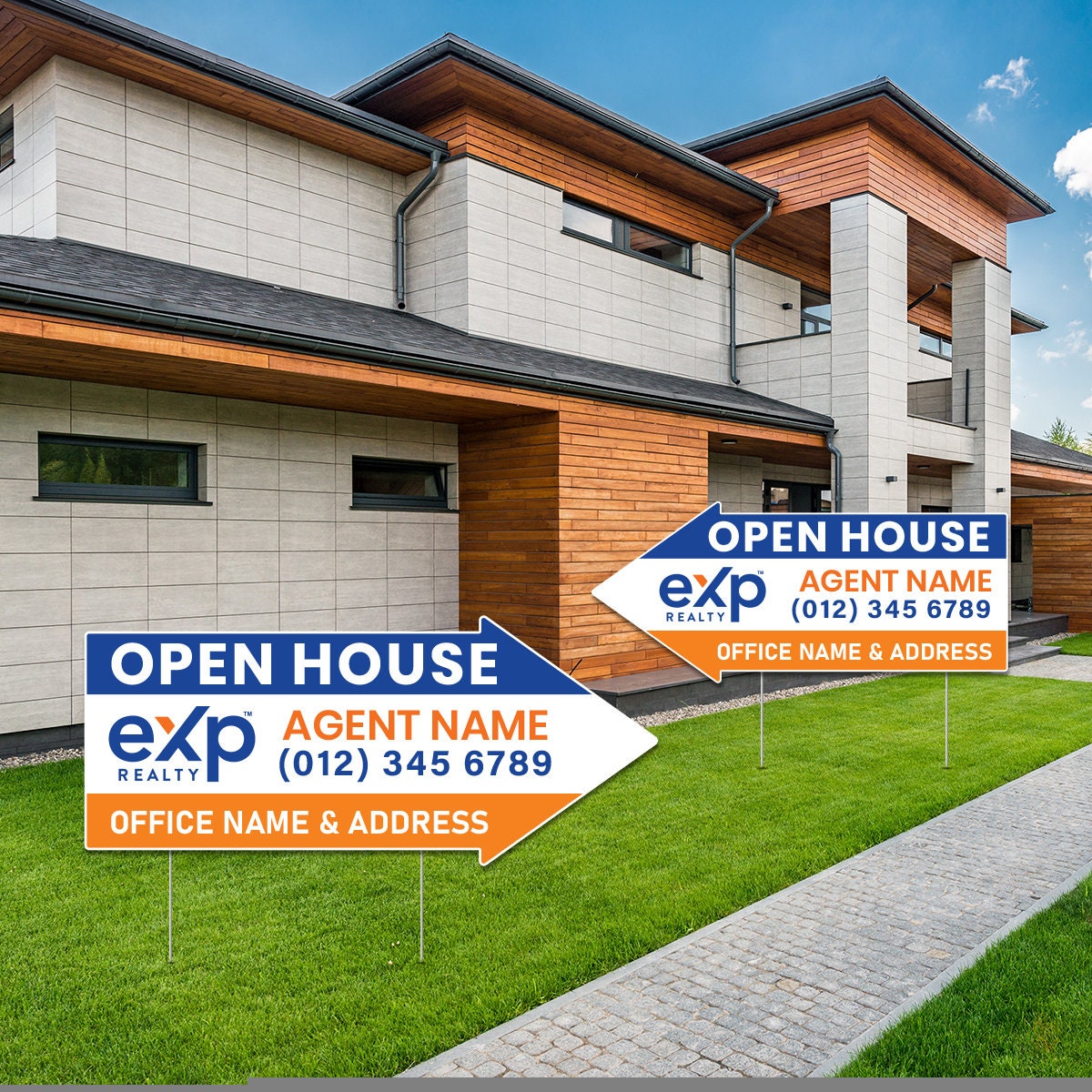 2 Pack Exp Realty Open House Arrow Shaped Yard Signs 23 - Etsy
