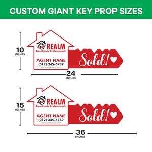Realm Personalized Real Estate Marketing Key Cutout Sign, Customized ...
