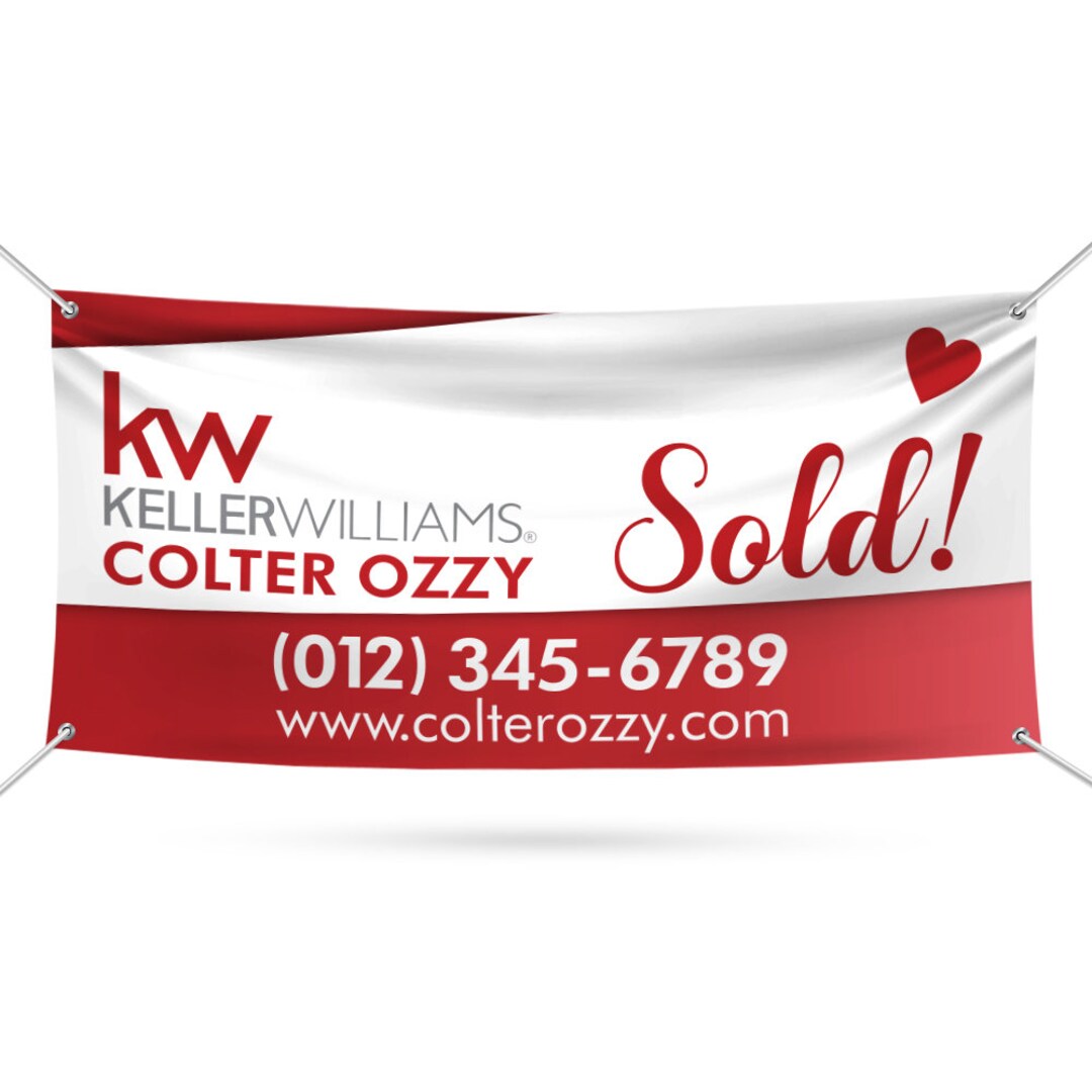 Keller Williams Personalized Real Estate Marketing Banner Sign - 13 Oz ...