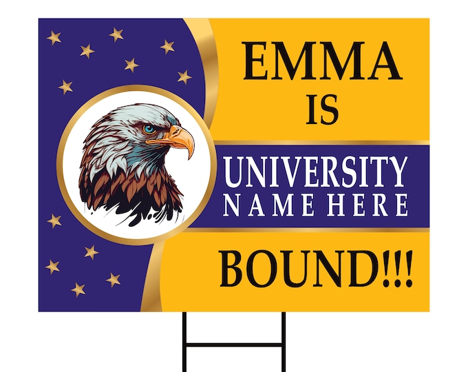 Personalized College Bound Future Yard Sign, College Logo Sign, Custom ...