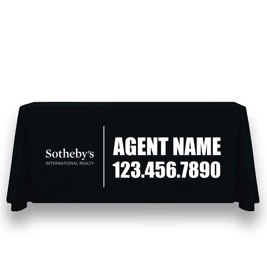 Sothebys Custom Real Estate Table Throw, Personalized Table Cloth, Logo ...