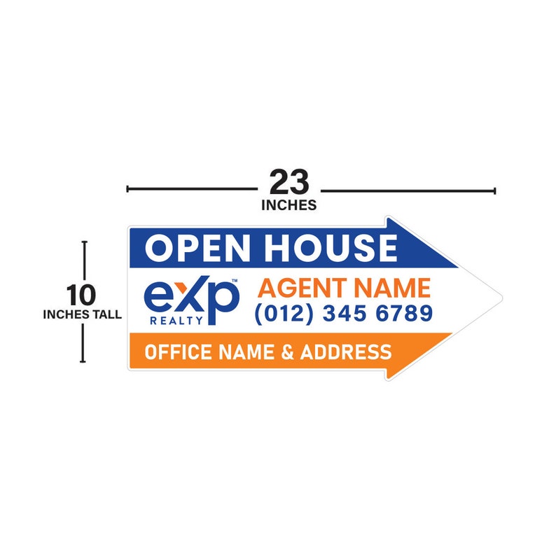 2 Pack Exp Realty Open House Arrow Shaped Yard Signs 23 - Etsy