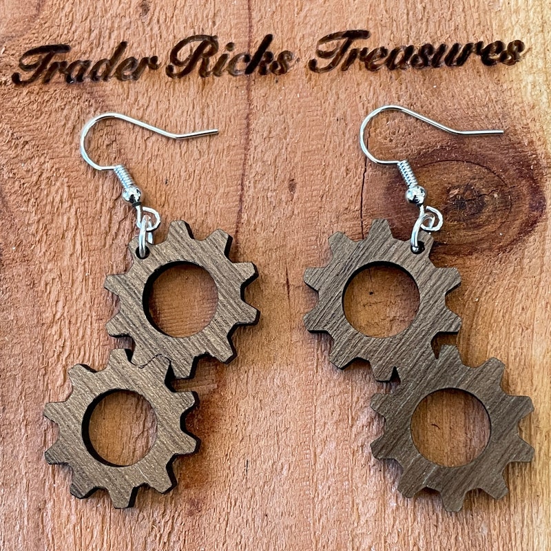 Gear Earrings - Etsy