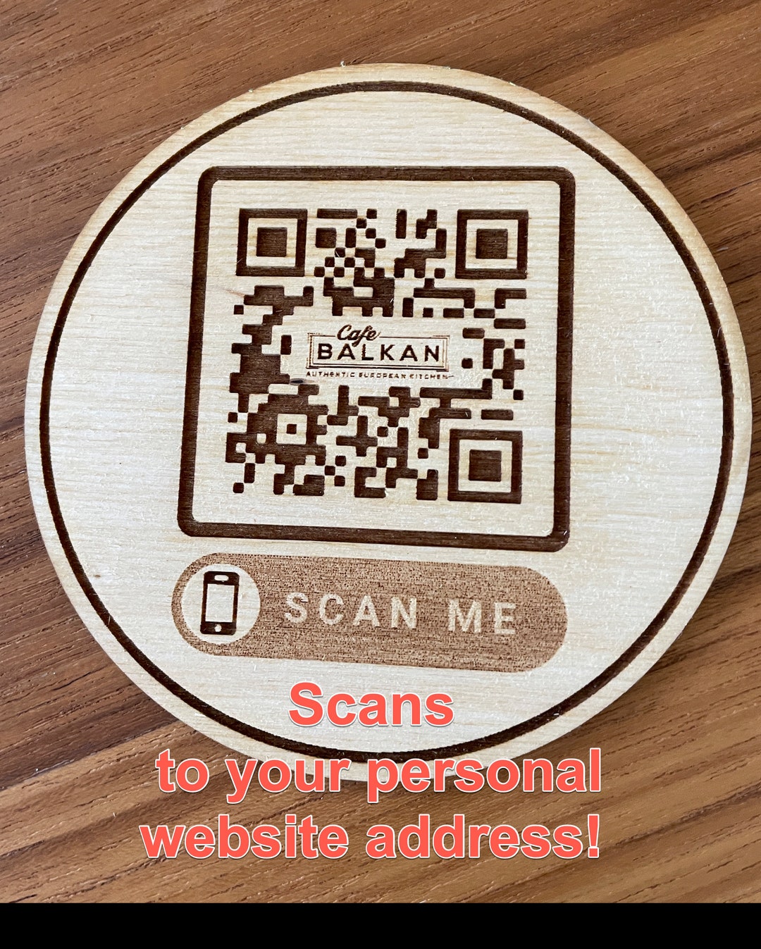 QR Code Coasters - Customized for Your Website and Logo. - Etsy