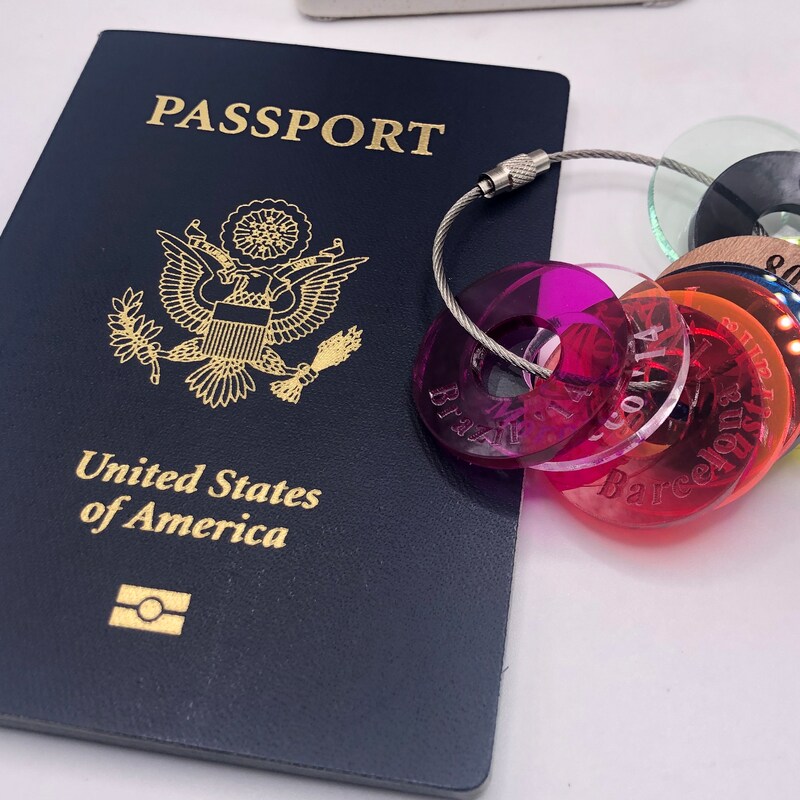 Travel Token Keychain - Etsy