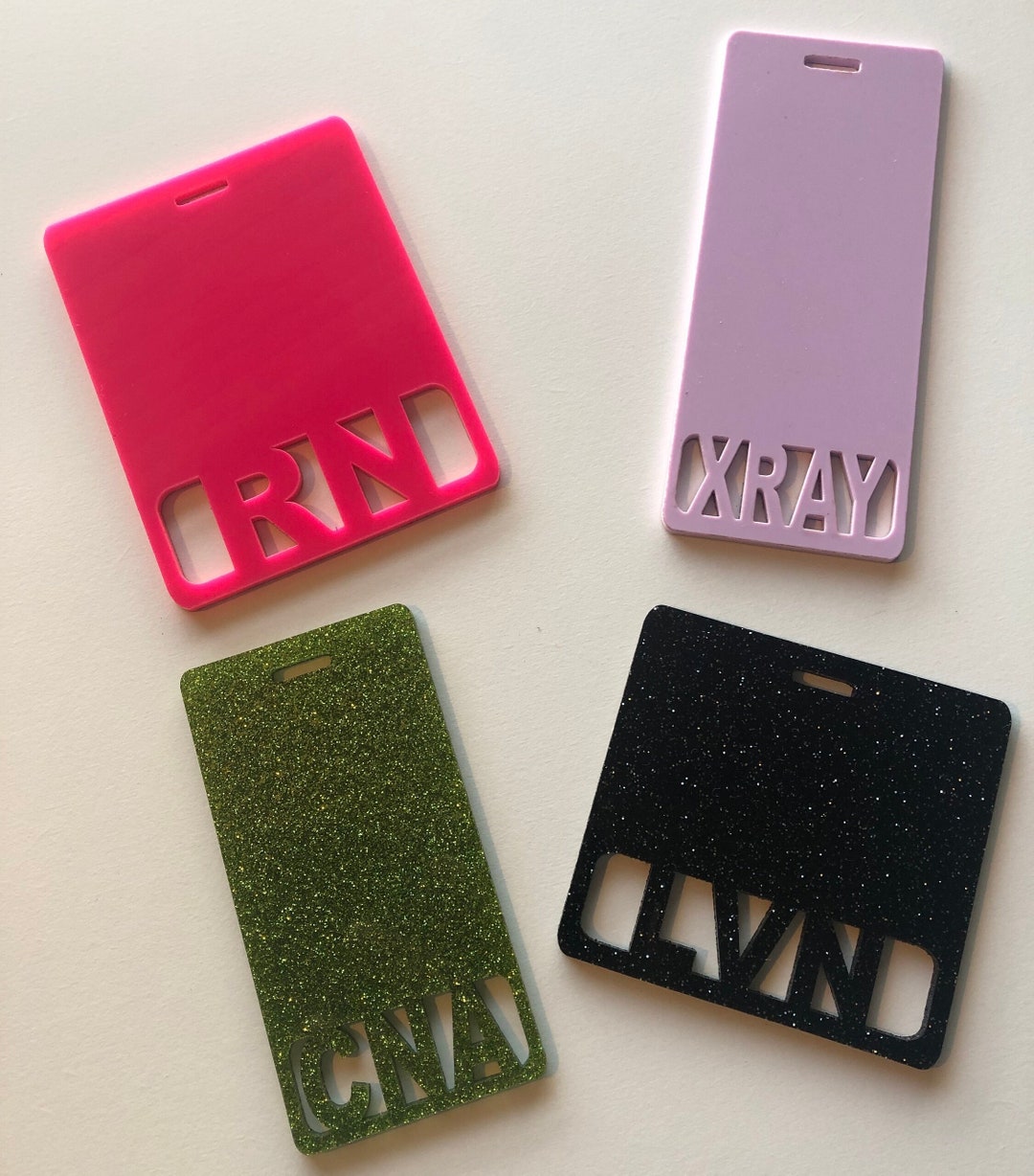 Custom ID Badge Backers! Personalized Holder; Healthcare Work ID; Nurse ...