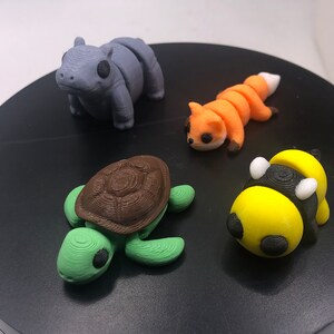 3d Printed Minis I Articulated Mini Animals Sensory | Bundle Toys for ...