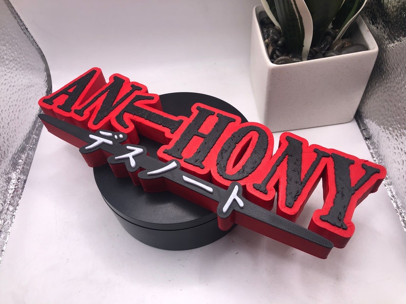 3d Printed DN Note Anime Inspired Name Plate I Personalized Desk Sign I ...