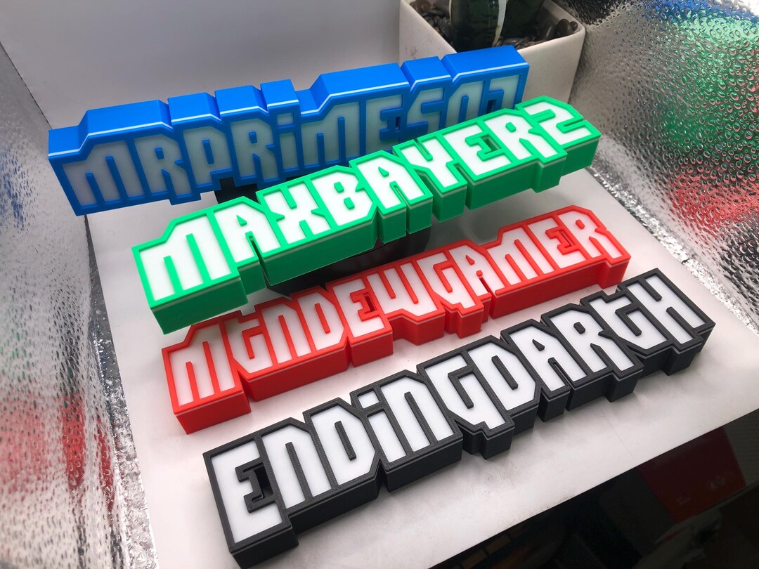 3d Printed Streamer Gamer Style Name Plate I Personalized Desk Sign I ...