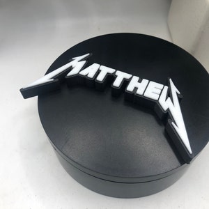 3d Printed Personalized Metal Rock Name Plate I 70s 80s I Desk Sign I ...
