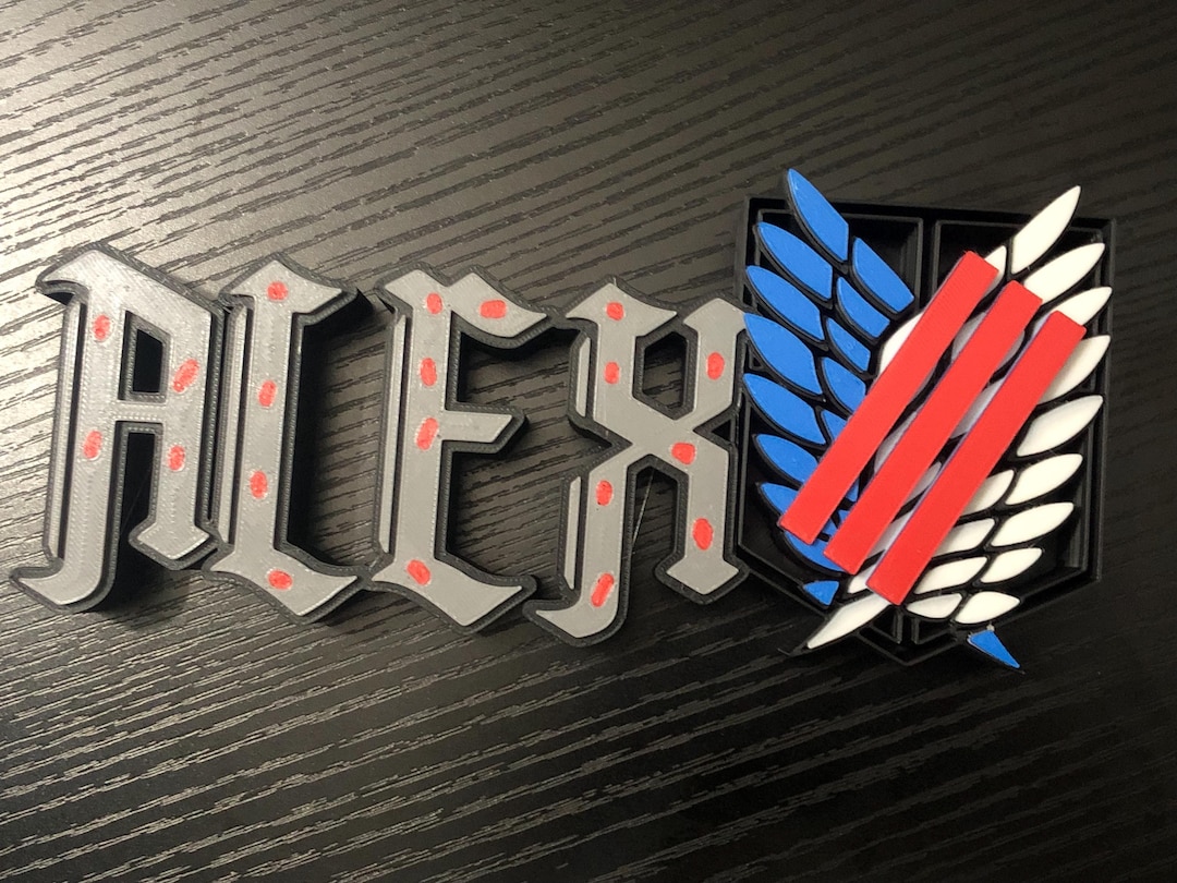 3d Printed Aot Titan Scout Regiment Anime Inspired Name Plate I ...