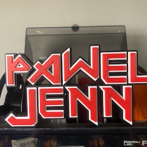 3d Printed Personalized Metal Rock Name Plate I 70s 80s I Desk Sign I ...