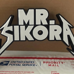 3d Printed Personalized Metal Rock Name Plate I 70s 80s I Desk Sign I ...