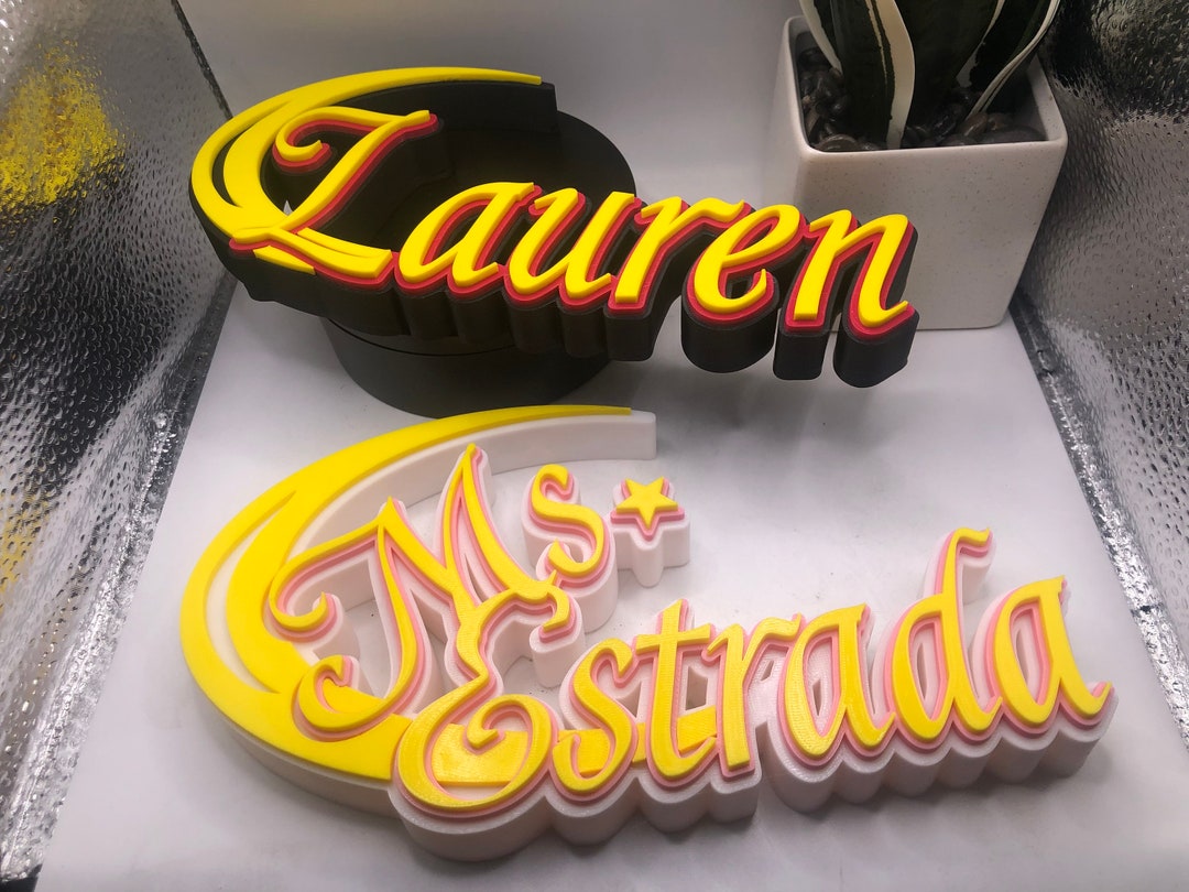 3d Printed SM Moon Anime Inspired Name Plate I Personalized Desk Sign I ...