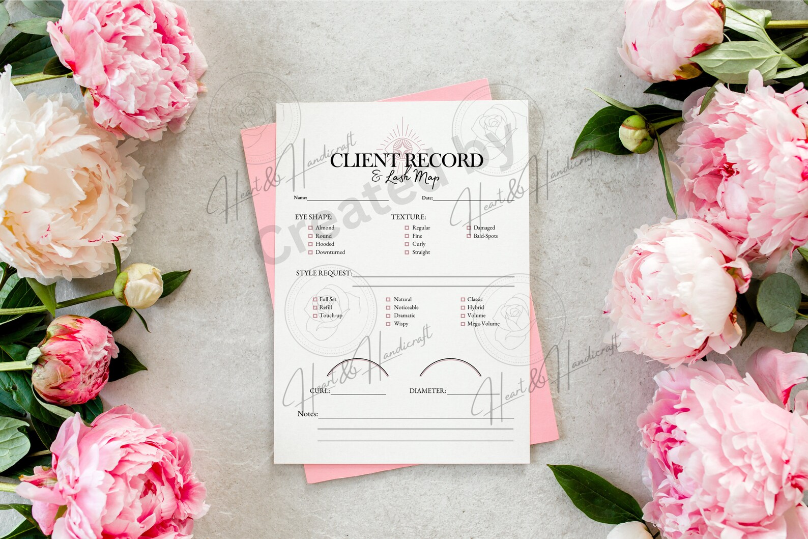 Eyelash Extension Client Record Form / Lash Map Document / Printable ...