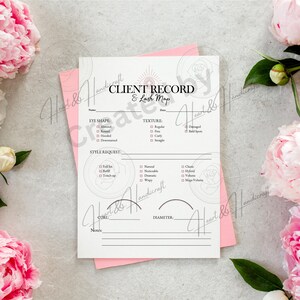 Eyelash Extension Client Record Form / Lash Map Document / Printable ...