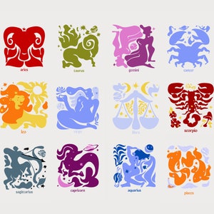 Bundle Star Sign Posters Zodiac Art Printables Spiritual Wall Art ...