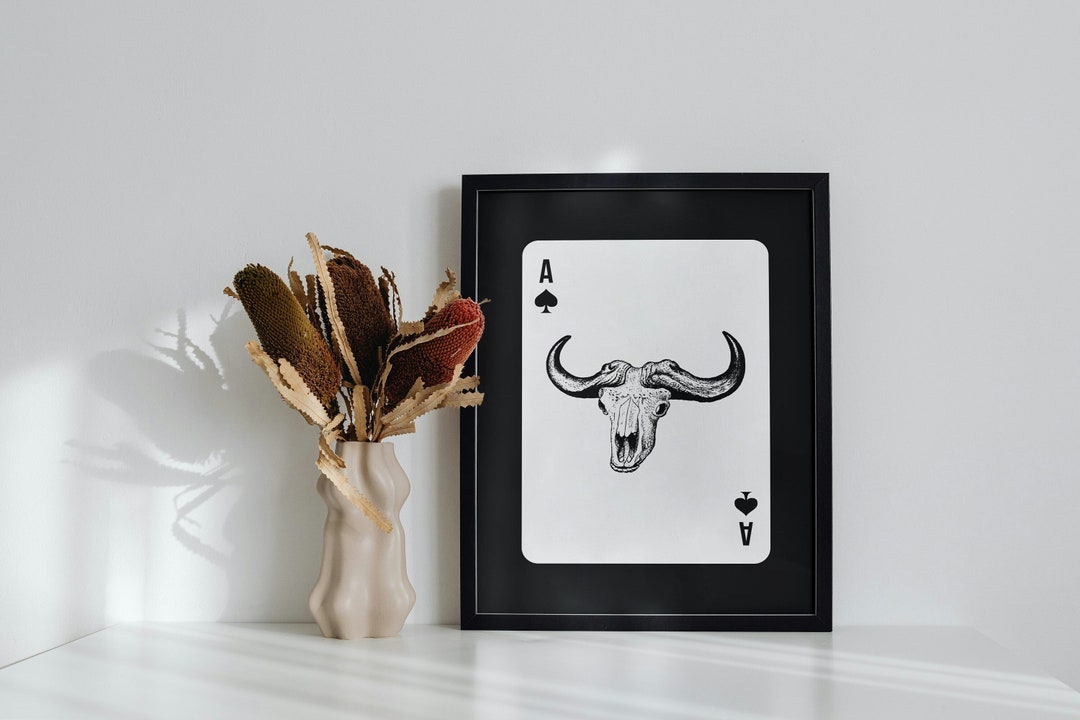 Western Playing Card Playing Card Poster Minimalist Western Wall Art ...