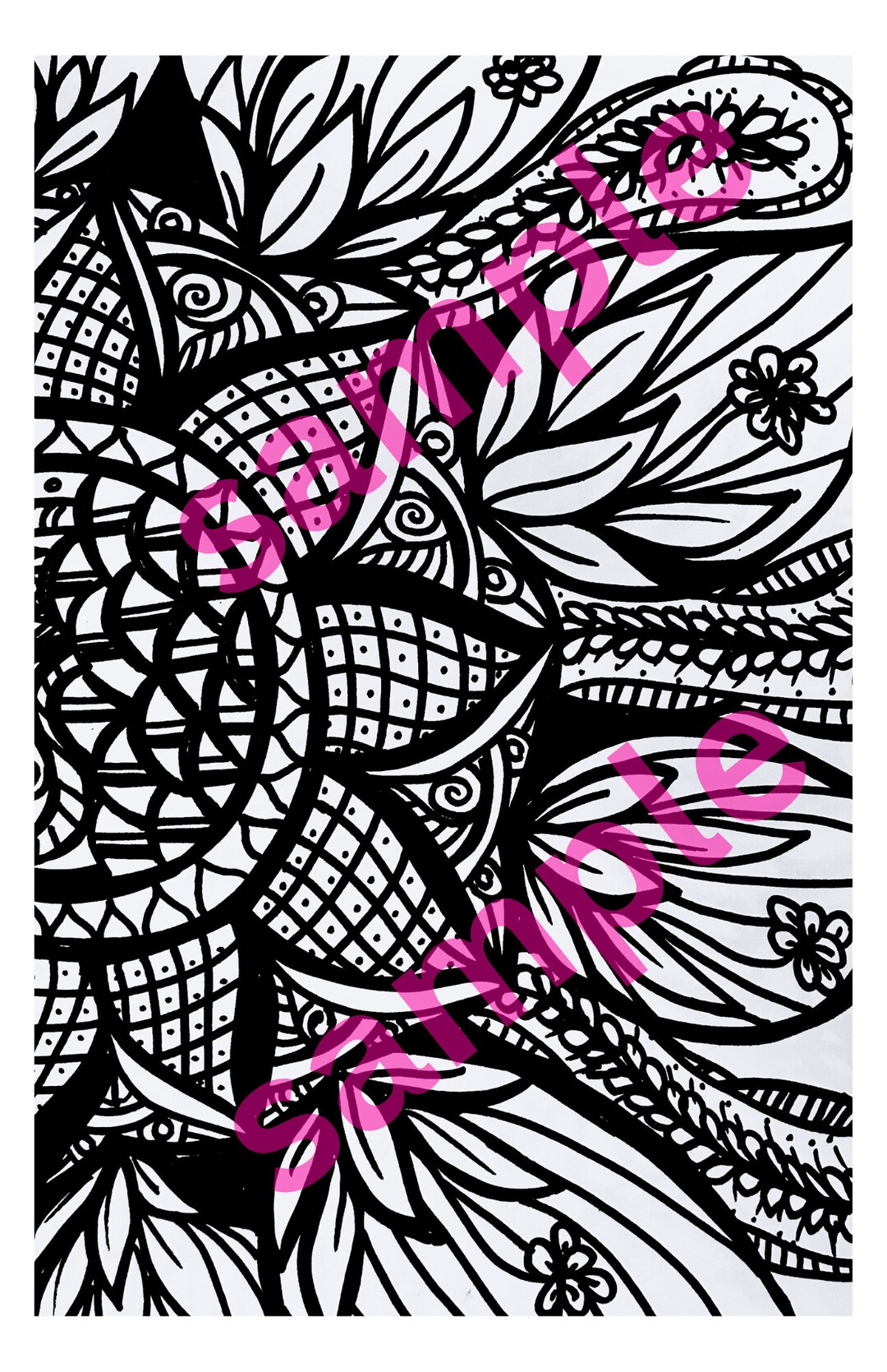Zentangle Coloring Page, Coloring Books, Instant Digital Download ...