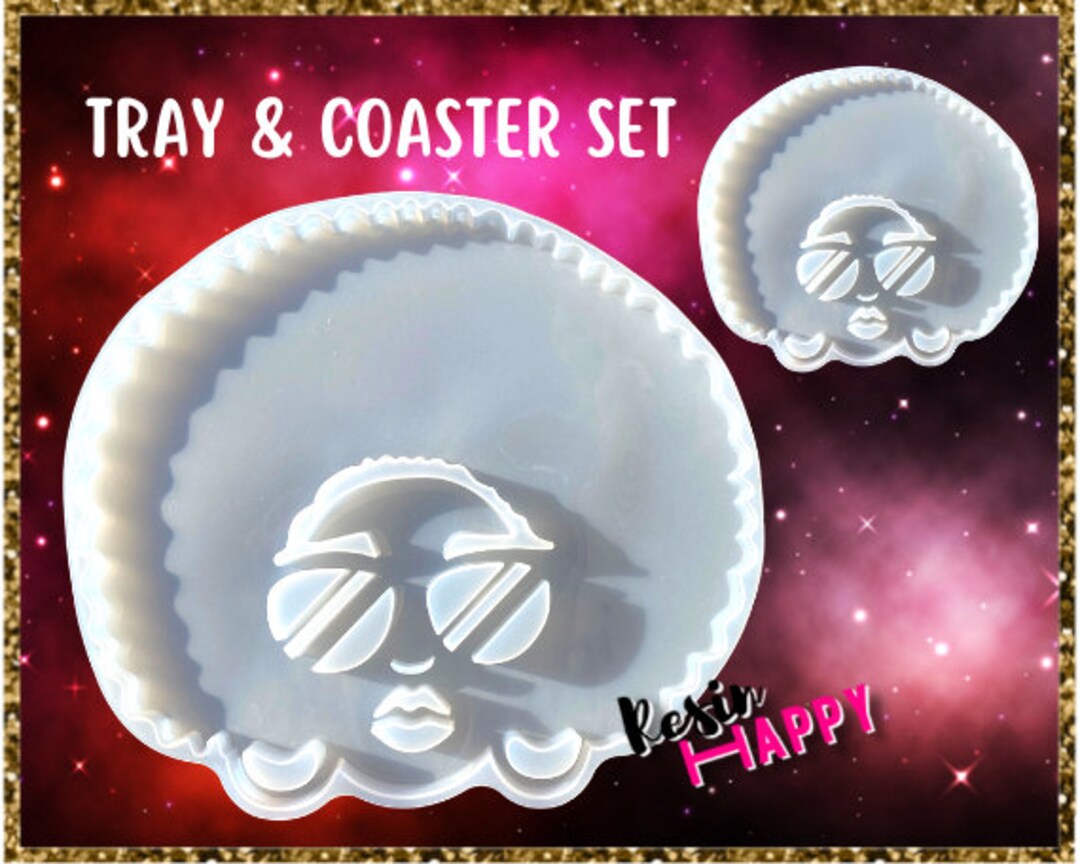 Fly Lady Resin Tray and Coaster Mold Set, Silicone Coaster Mold, Epoxy ...