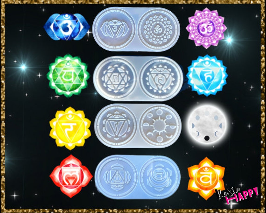7 Chakra Coaster Set, Large Epoxy Resin Molds, Epoxy Resin Crafts for ...