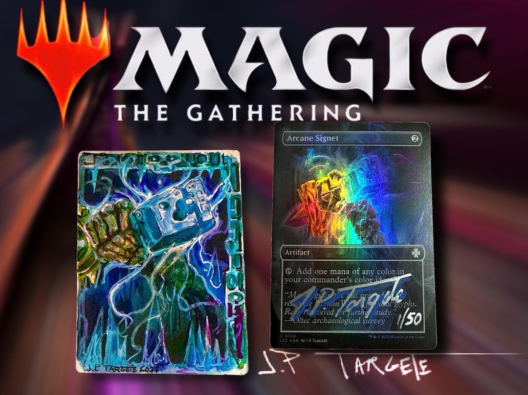 MTG Arcane Signet Foil Extended Shadow Signed #1 Color Art - Etsy