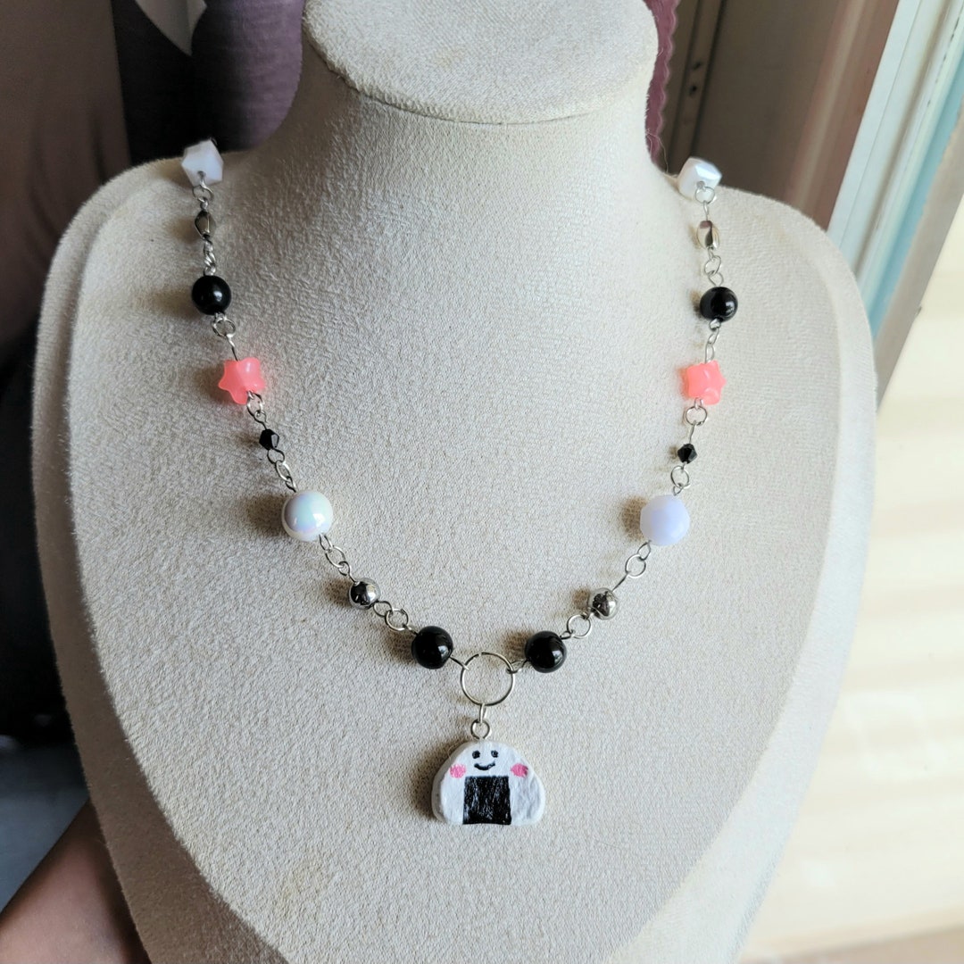 ONIGIRI Clay Pendant Fairycore Y2k Style Kawaii Necklace - Etsy