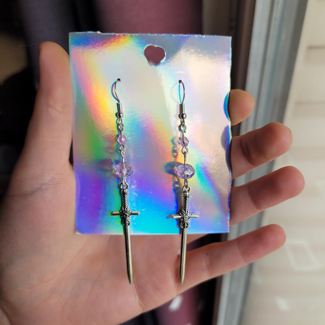 Sword Fantasy Fairycore Elf Dangle Earrings Dnd D&D BG3 - Etsy
