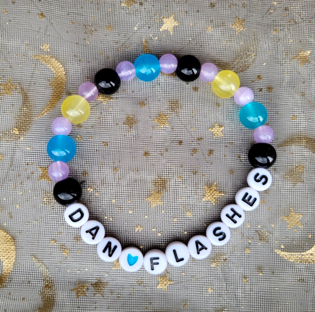 DAN FLASHES ITYSL Inspired Fairycore Glass Bead Stretch Letter Bracelet - Etsy