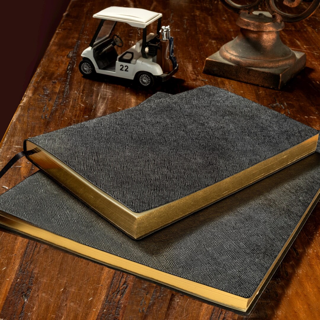 Saffiano Gilded Edges Italian (desk Size - 10.25” ) Notebook, Journal ...