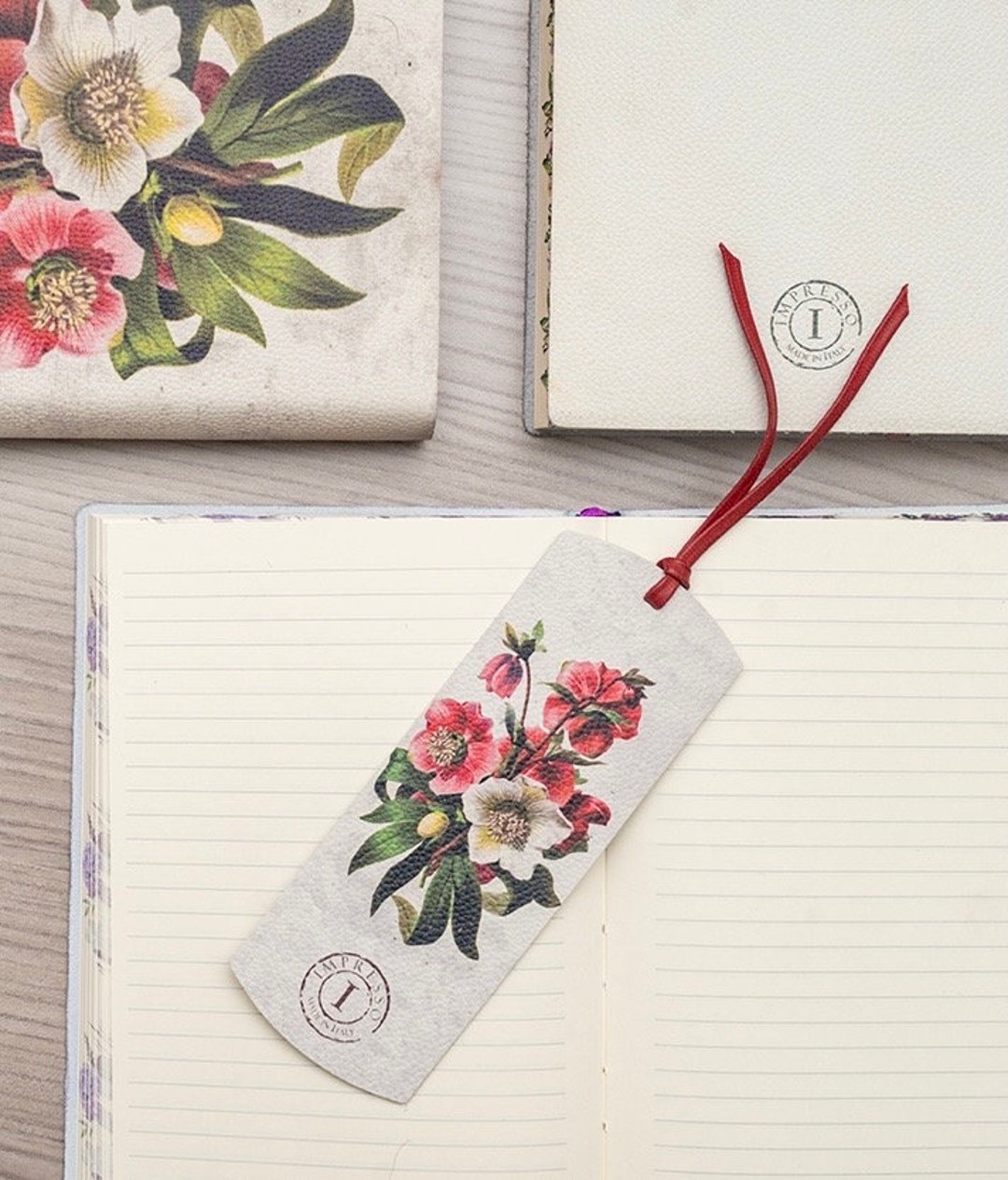 Bookmark Bel Fiore Italian Soft Leather - Handmade in Italy - Etsy