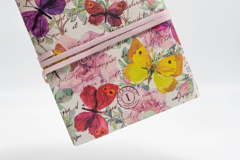 Farfalle Rose Handmade in Italy Italian Leather Journal, Notebook ...