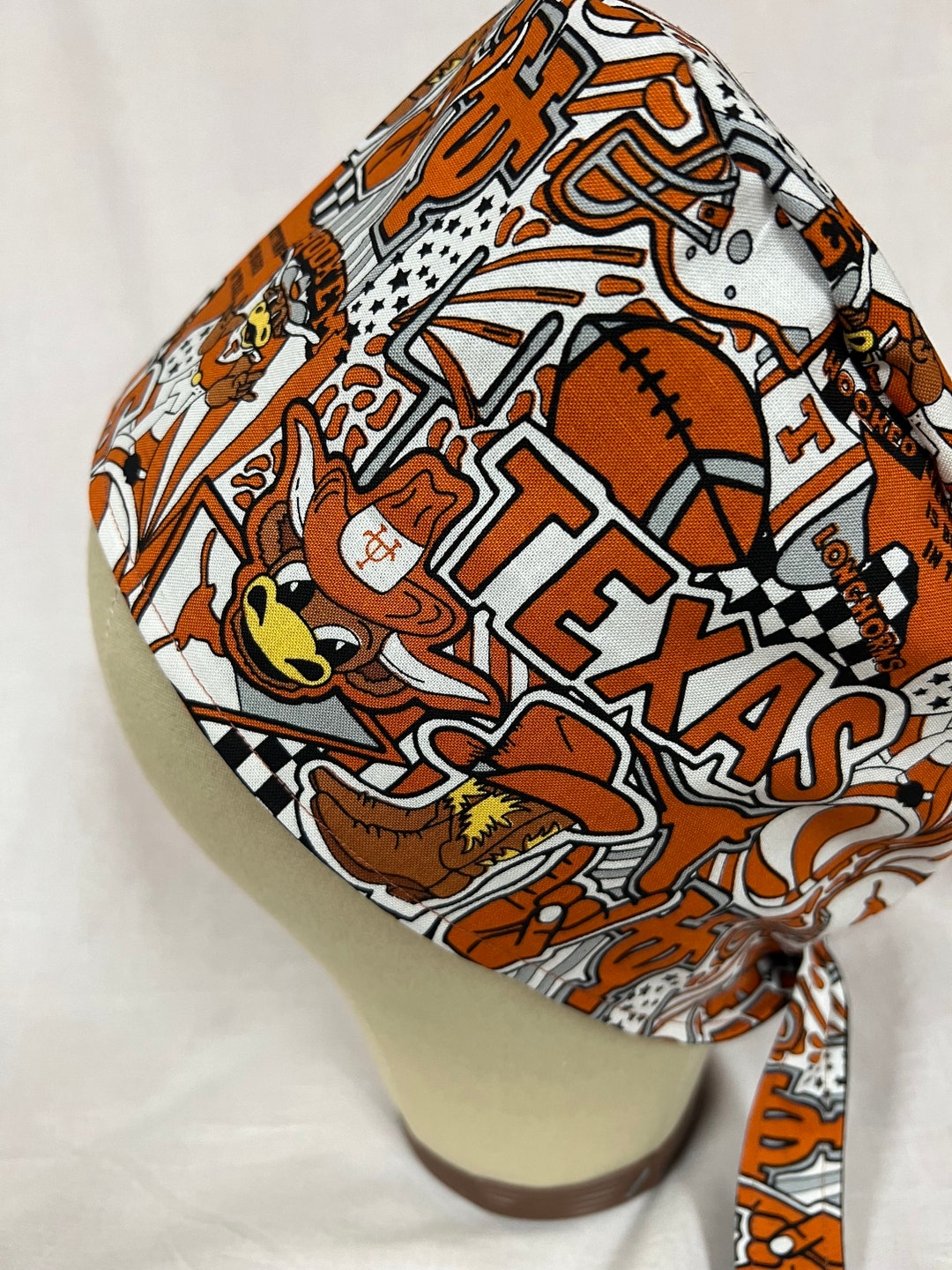 Men/women Surgical Scrub Cap Lined Texas Longhorns 100% Cotton - Etsy