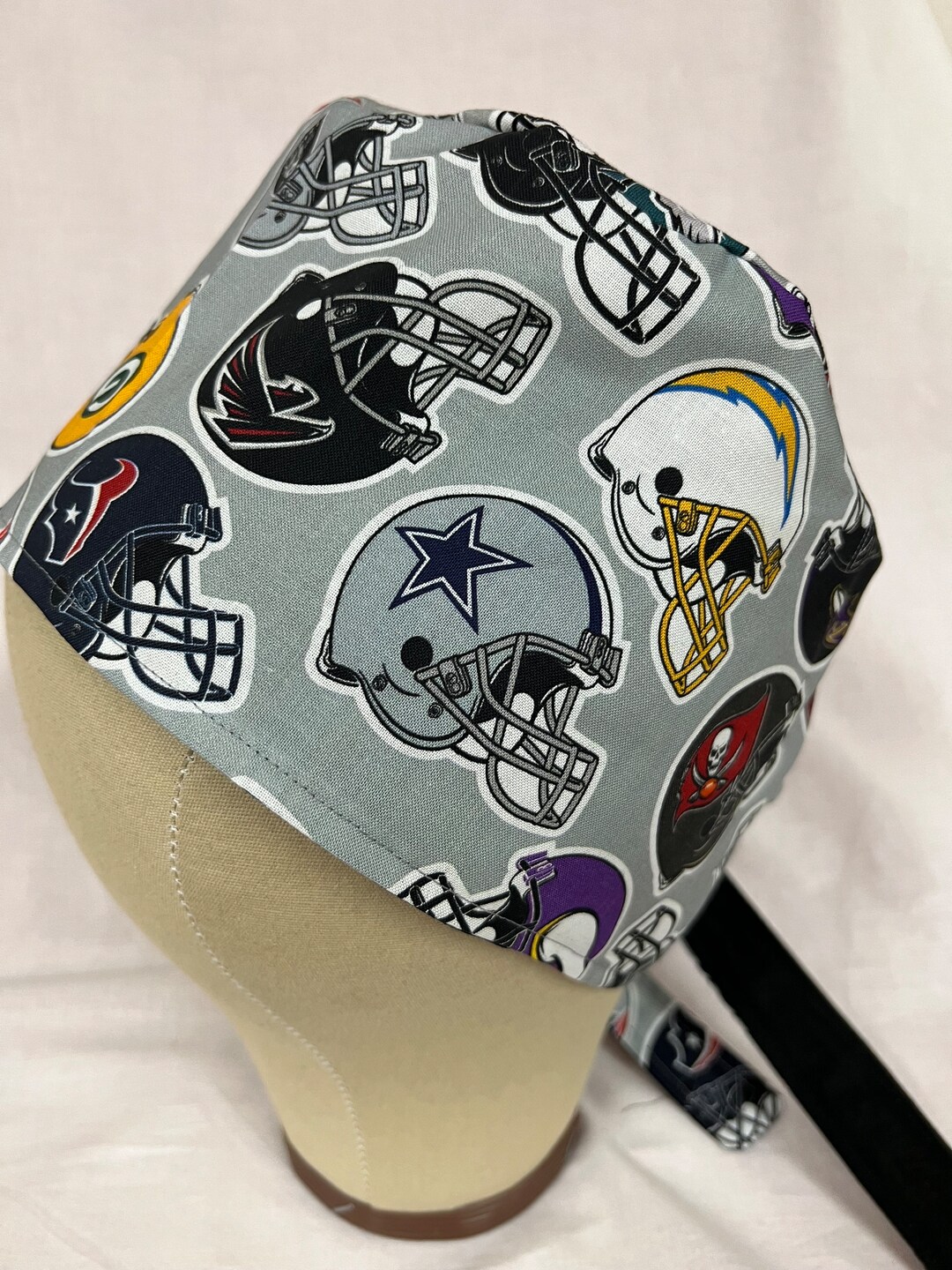 Men/women Surgical Scrub Cap Lined Multi Teams Cowboys Raiders Steelers ...