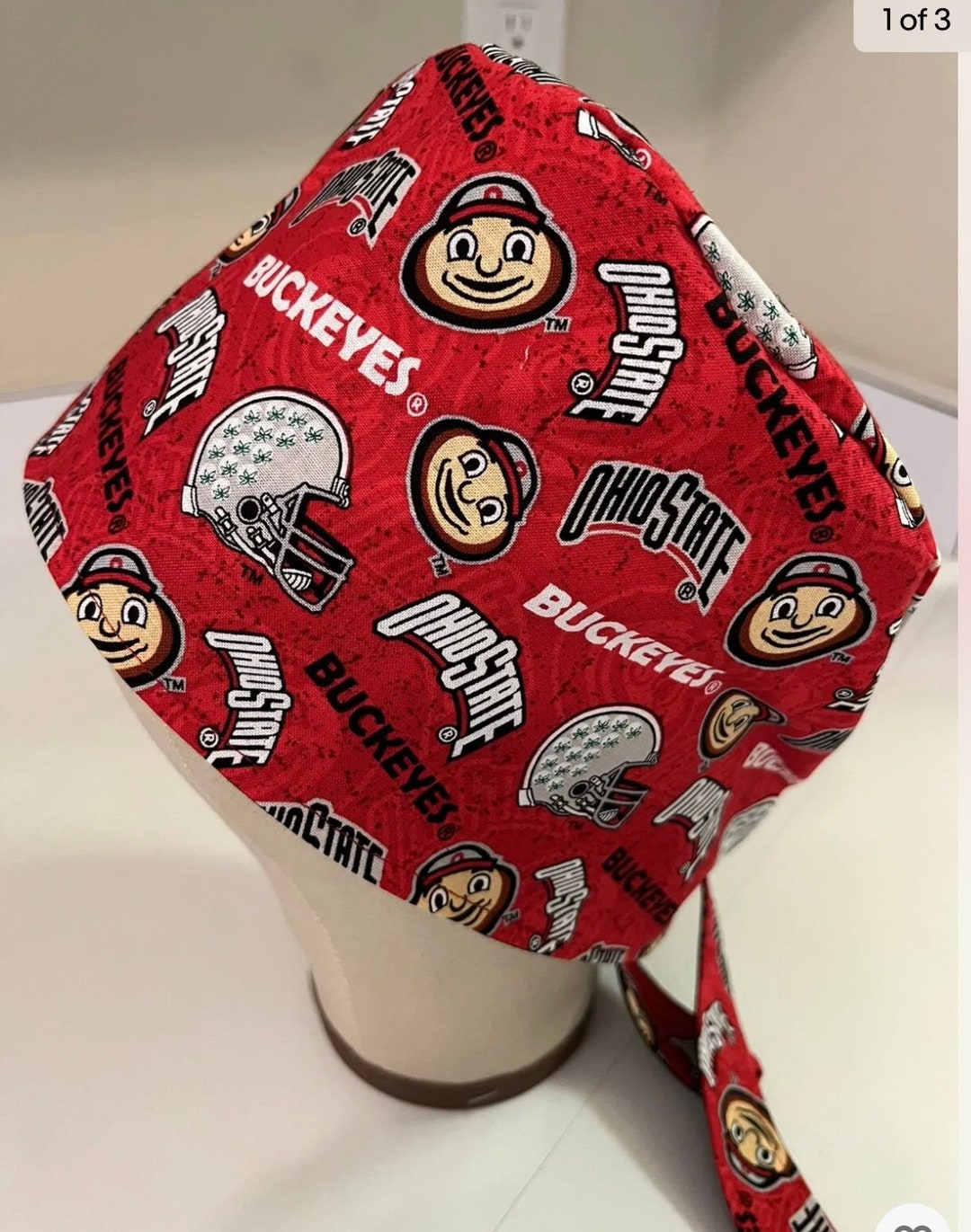 Men/women Surgical Scrub Cap Lined Ohio State Buckeye Cool Cap 100% ...