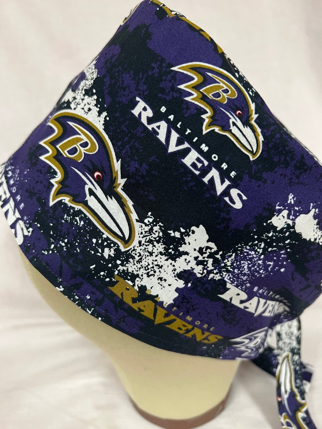 Men/women Surgical Scrub Cap Lined Baltimore Ravens Purple/black 100% ...