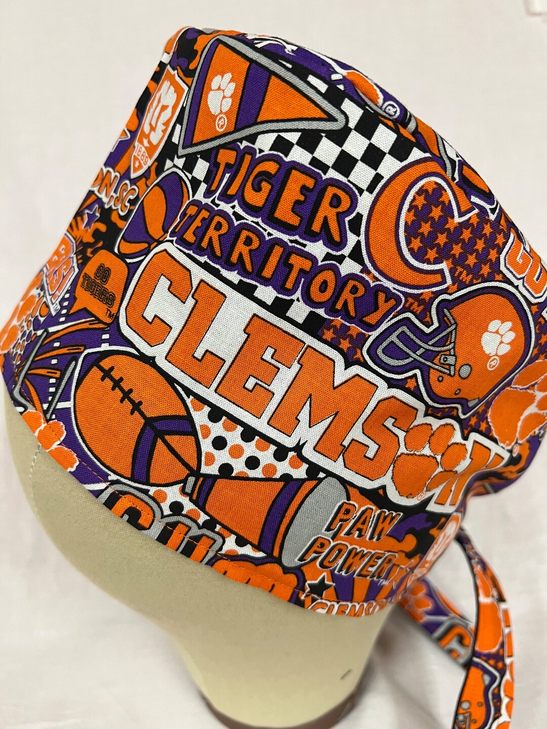 Men/ Women Surgical Scrub Cap Lined Clemson Tigers 100% Cotton - Etsy